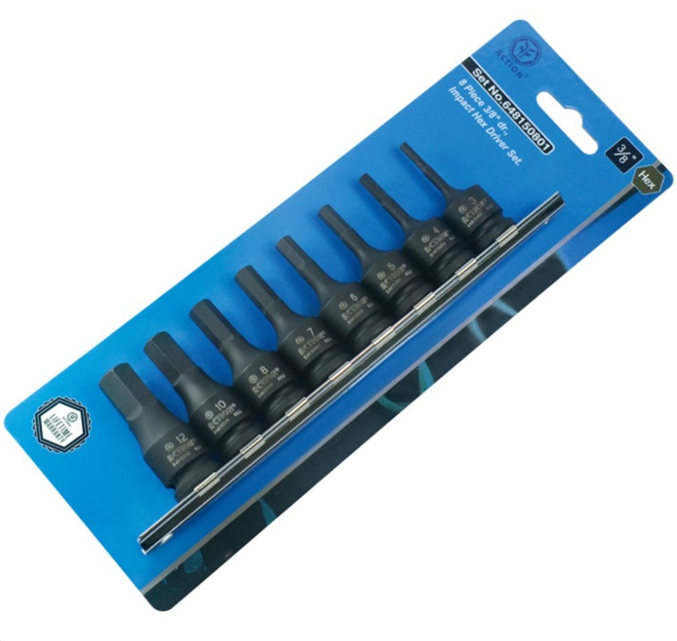 8 Piece 1/2 Drive Hex Driver Metric Set