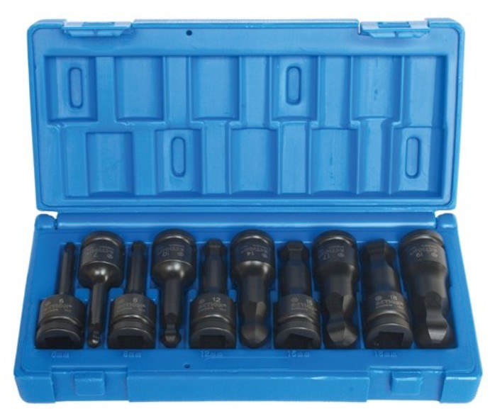 10 Piece 1/2 Drive Hex Driver Metric Ball-end Set
