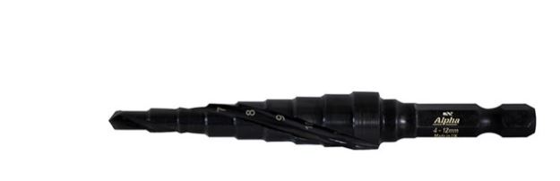 ThunderMax Step Drill Spiral Flute Metric 1/4in Impact Shank