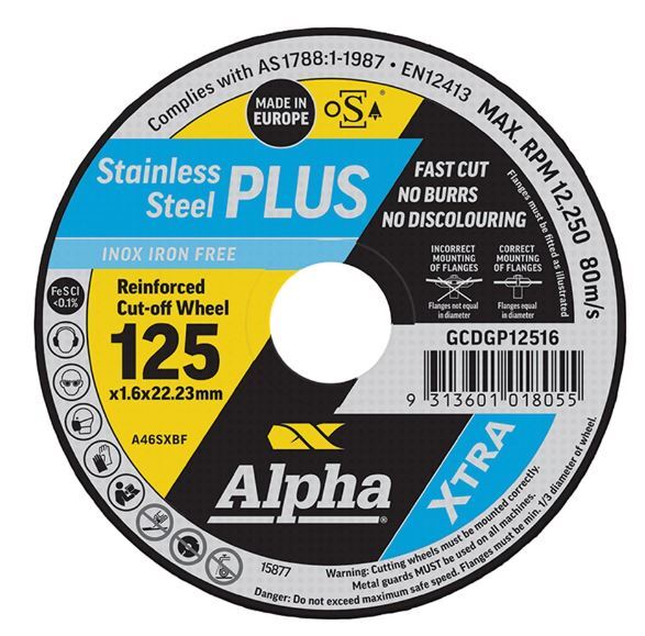 Alpha Stainless Steel Plus Cutting Disc