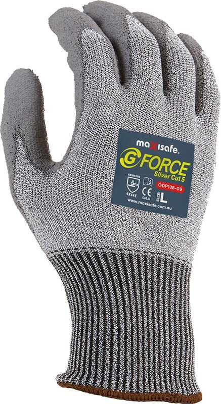MaxiSafe G-Force Silver Cut Resistant Level 5 PU Coated Glove