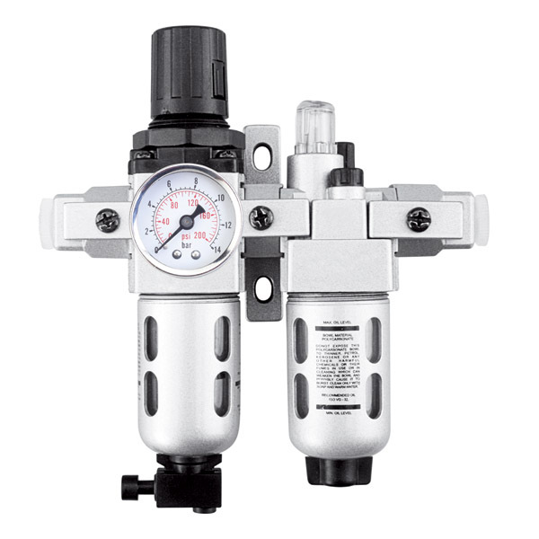 GROZ AIR FILTER REGULATOR LUBRICATOR C/W GAUGE & BRACKET