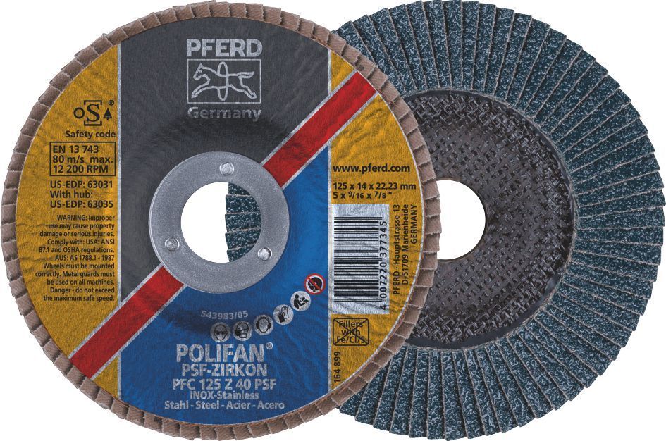 Polifan Flap Discs GP Psf Zirconia - Steel / Inox
